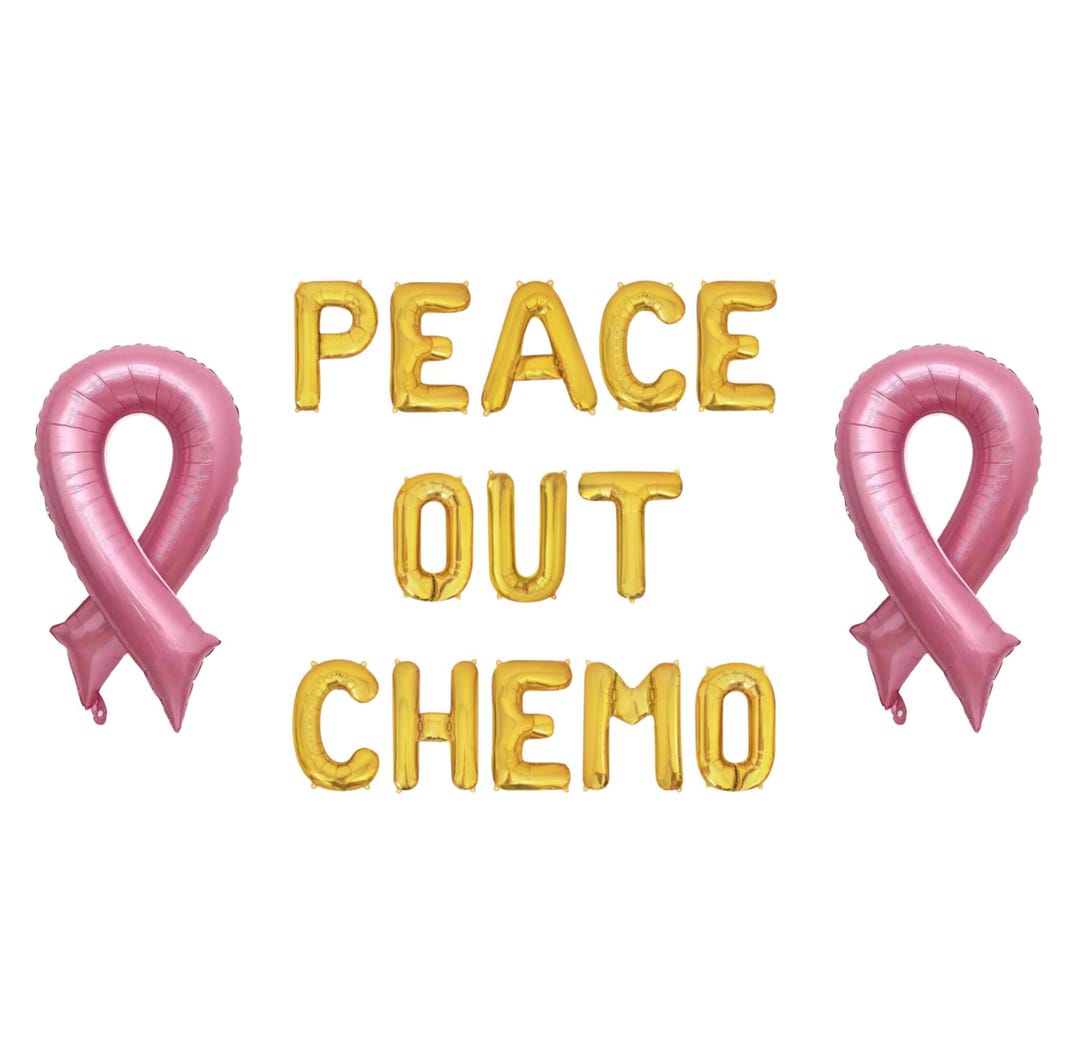 Peace Out Chemo Letter Balloon Kit Cancer Survivor Balloon Banner Chemo ...