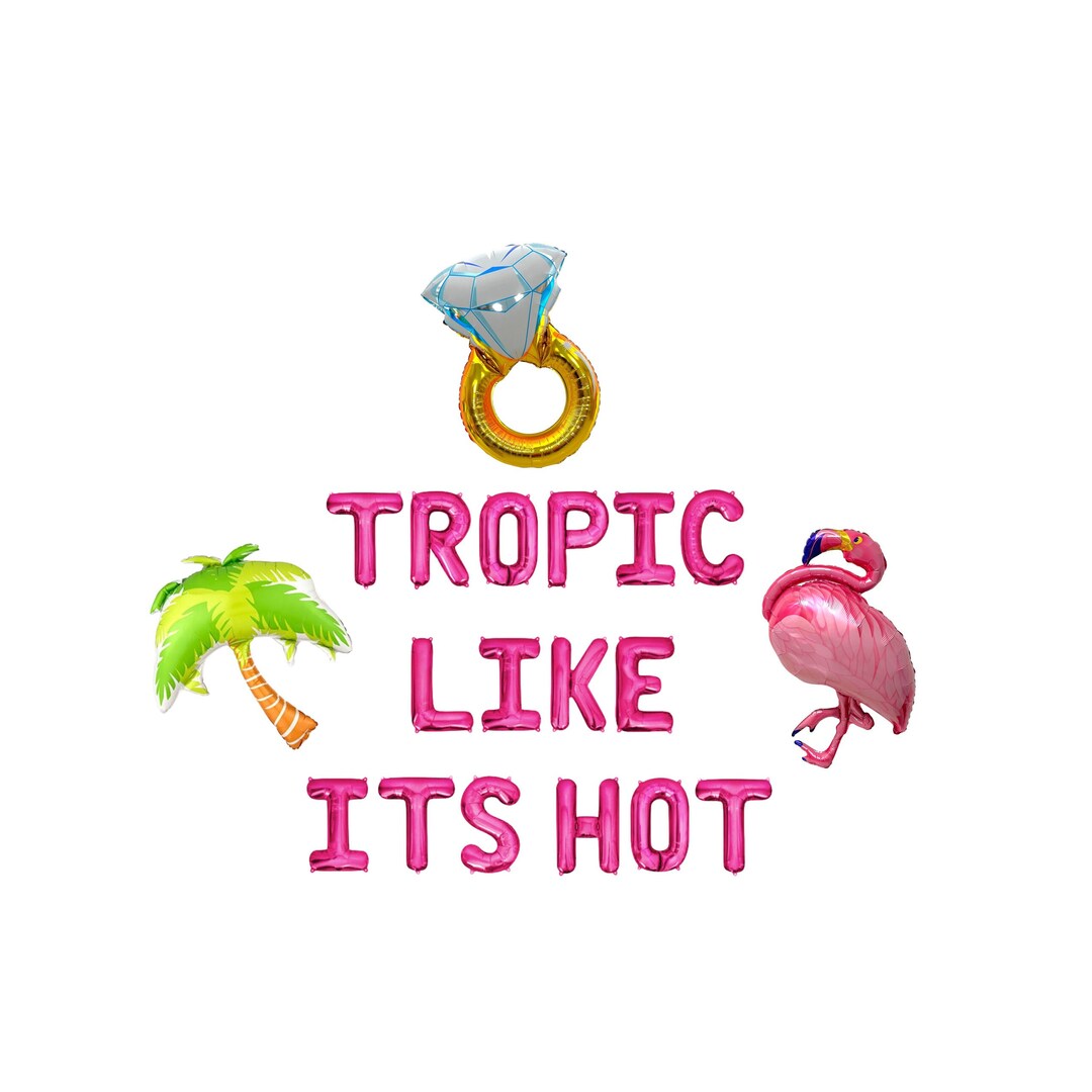 Tropic Like It's Hot Letter Balloon Kit Bridal Shower Balloon Banner ...