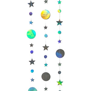 Moon and Stars Backdrop Iridescent Moon and Stars Fringe Backdrop ...