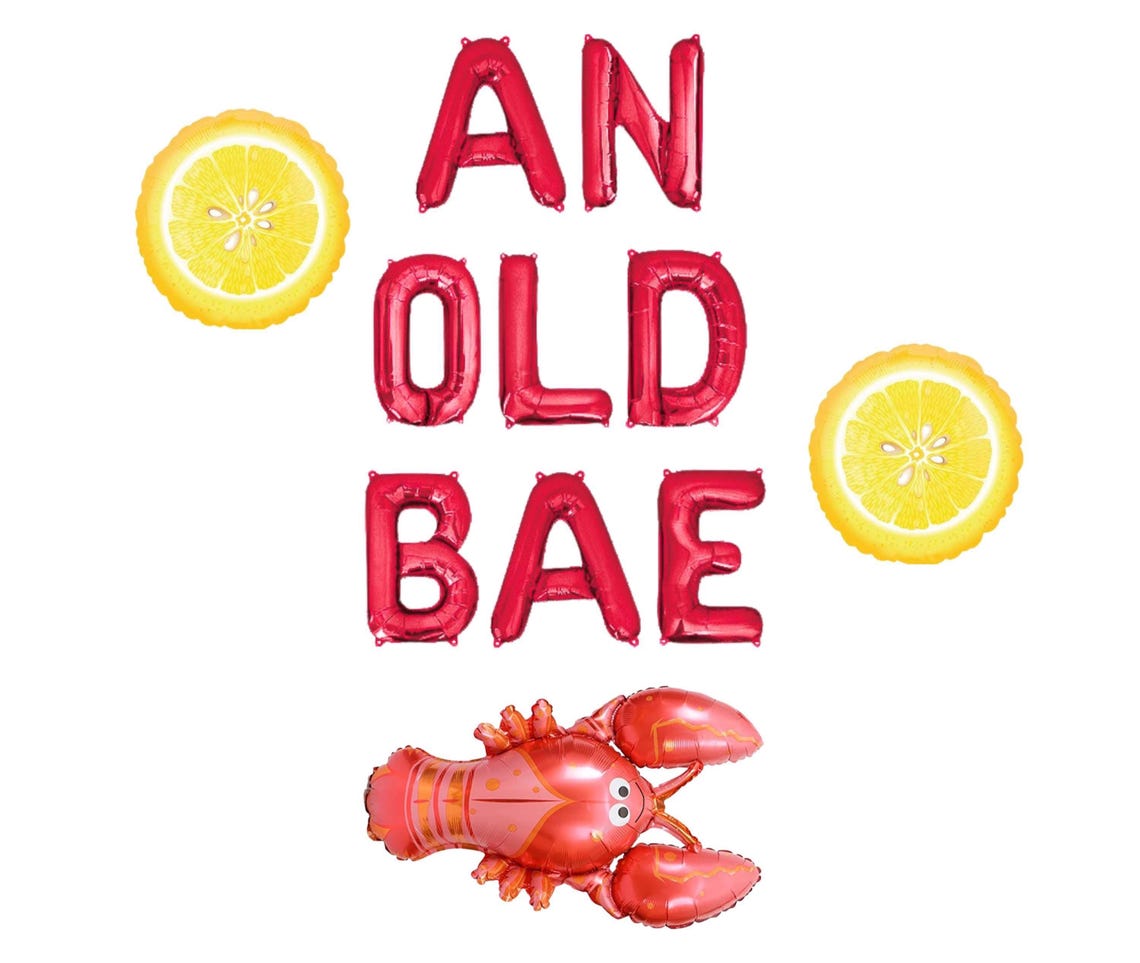 An Old Bae Letter Balloon Kit Seafood Boil Bachelorette Party ...