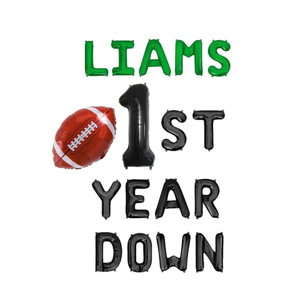 First Year Down Football Birthday - Etsy