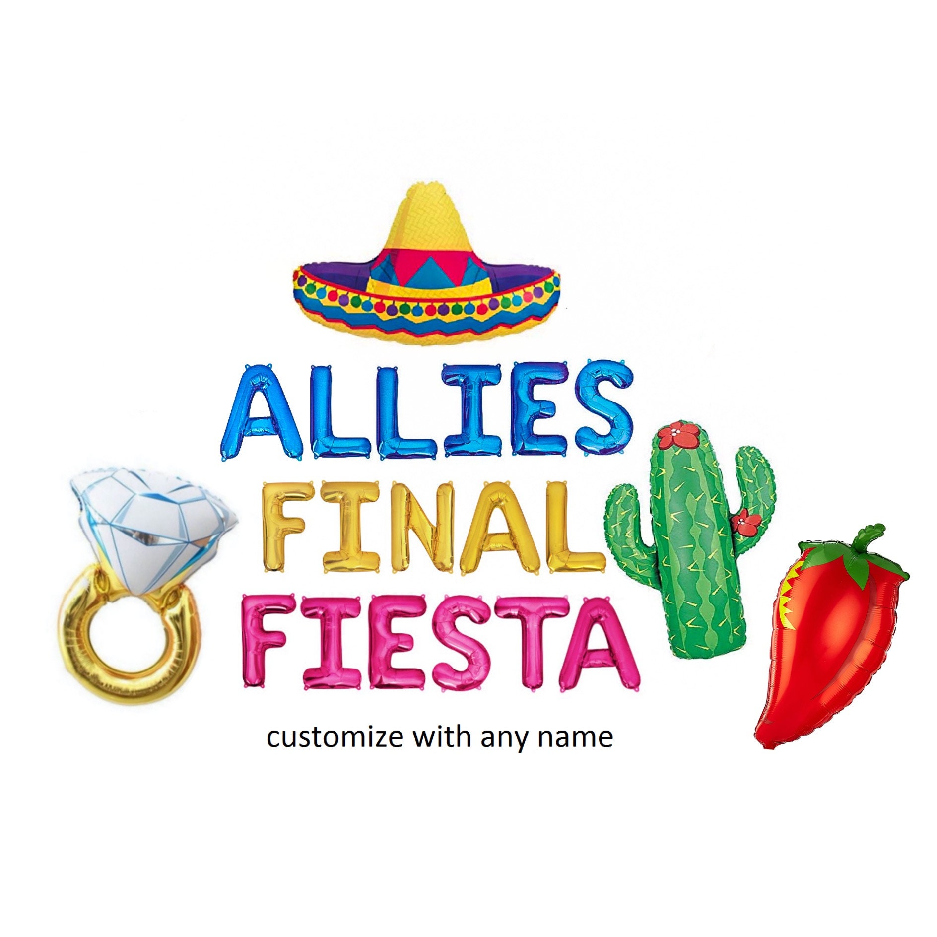 Final Fiesta Balloons Final Fiesta Bachelorette Party Decor - Etsy
