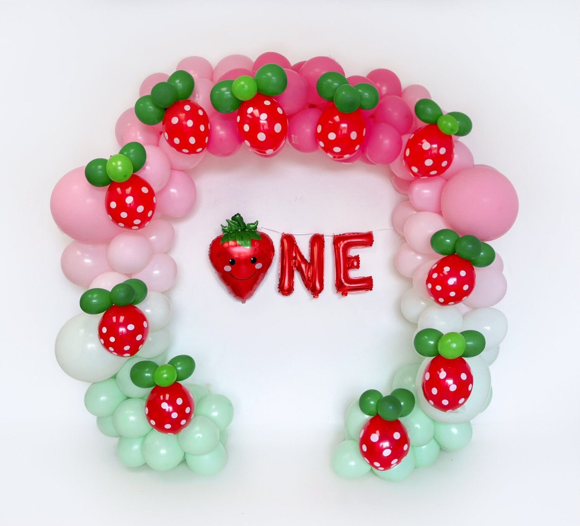 Strawberry Berry Birthday Balloon Garland Kit Sweet One - Etsy