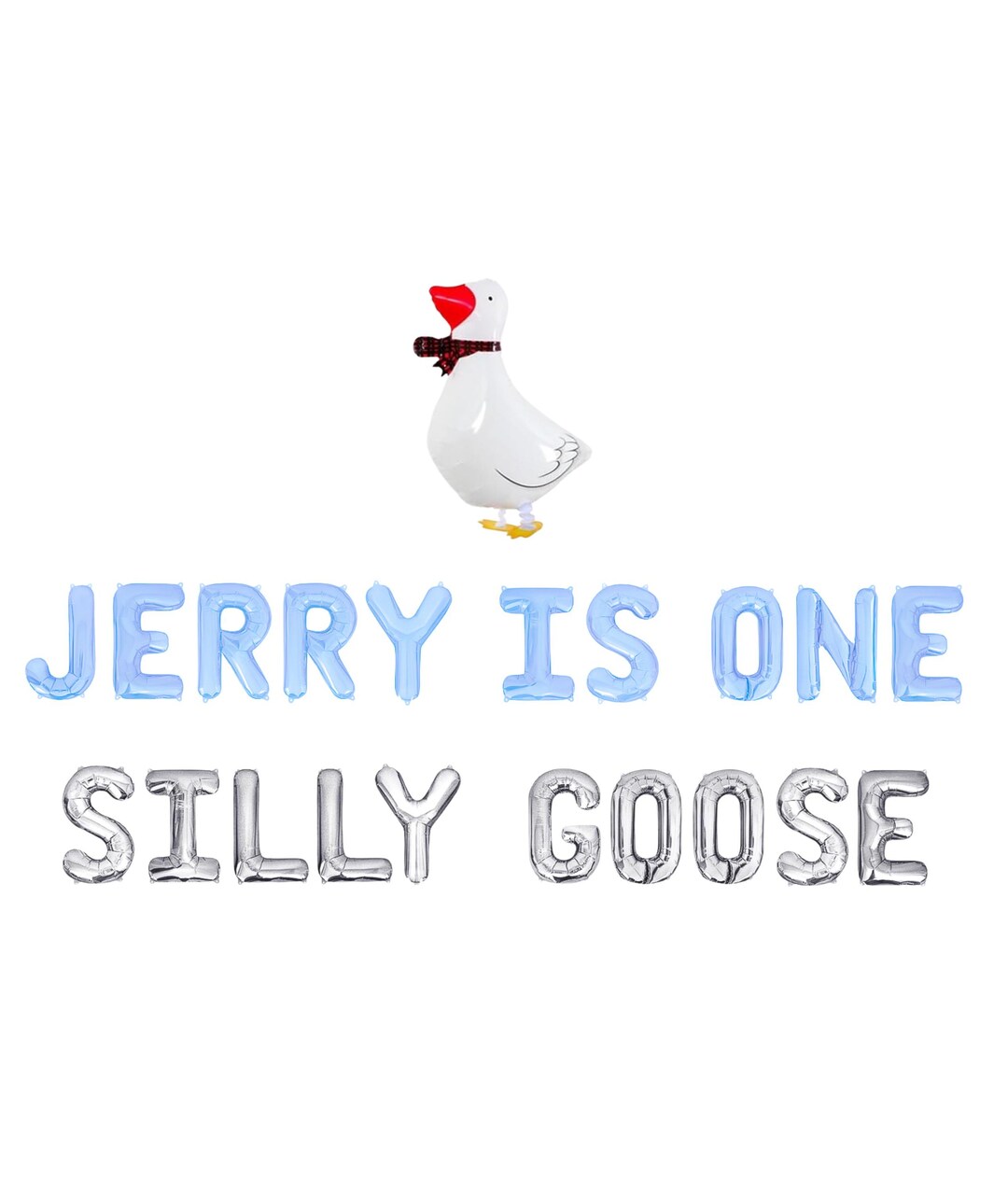 One Silly Goose Custom Name Letter Balloon Kit 1st Birthday Party ...