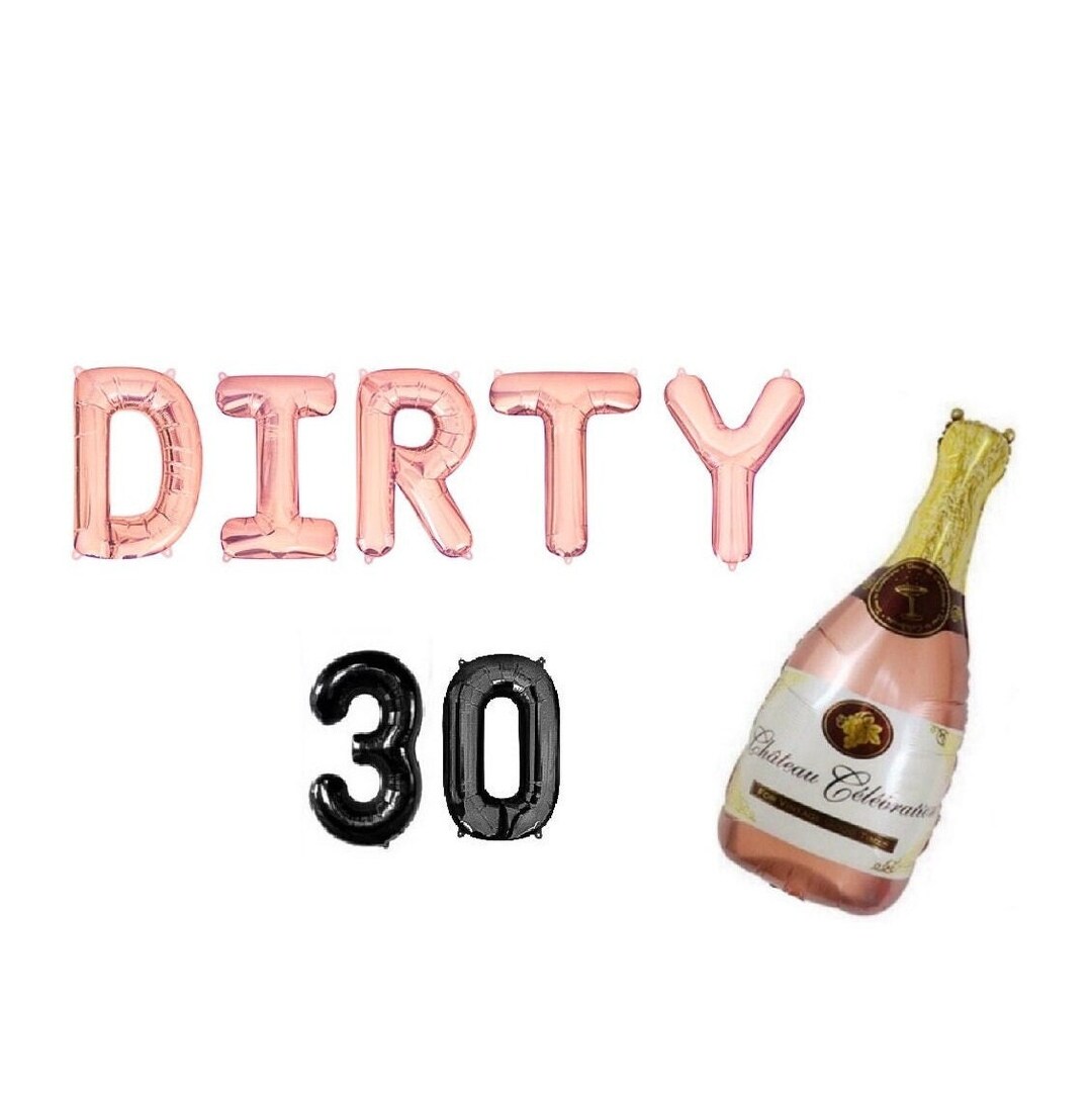Dirty Thirty Balloon Banner 30th Birthday Party Balloon Letters Decor ...