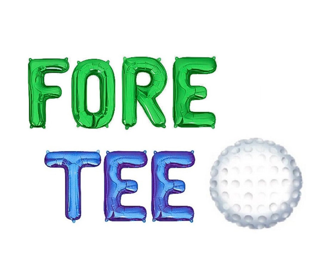 FORE Tee Balloon Banner Golfing 40th Birthday Party Golf Themed Forty ...