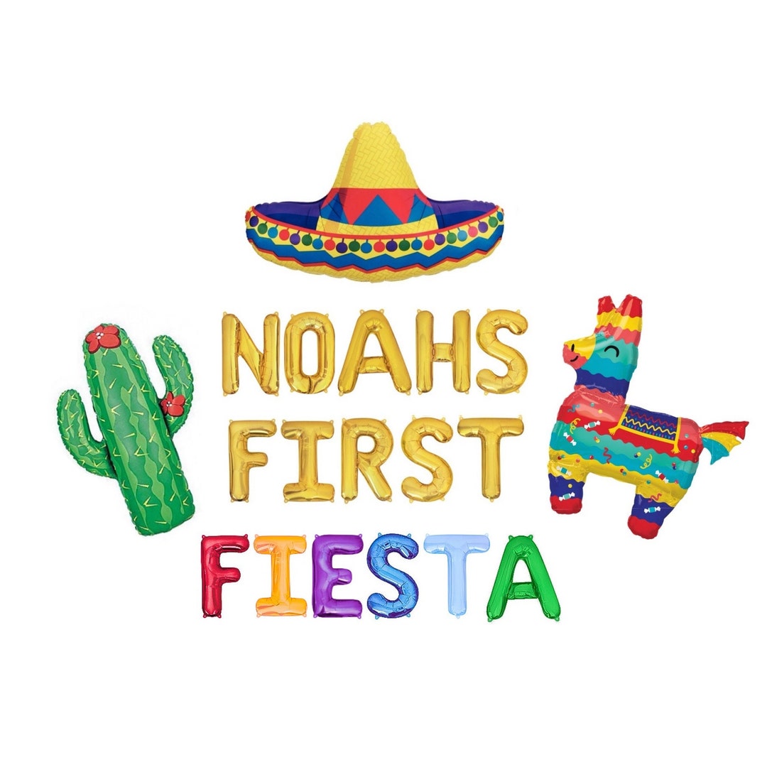 First Fiesta Custom Balloon Banner Fiesta Themed First Birthday Party ...