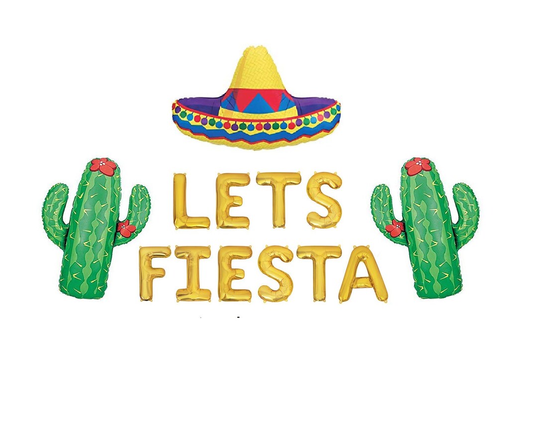 Lets Fiesta Balloon Letters Fiesta Decor Fiesta Birthday - Etsy