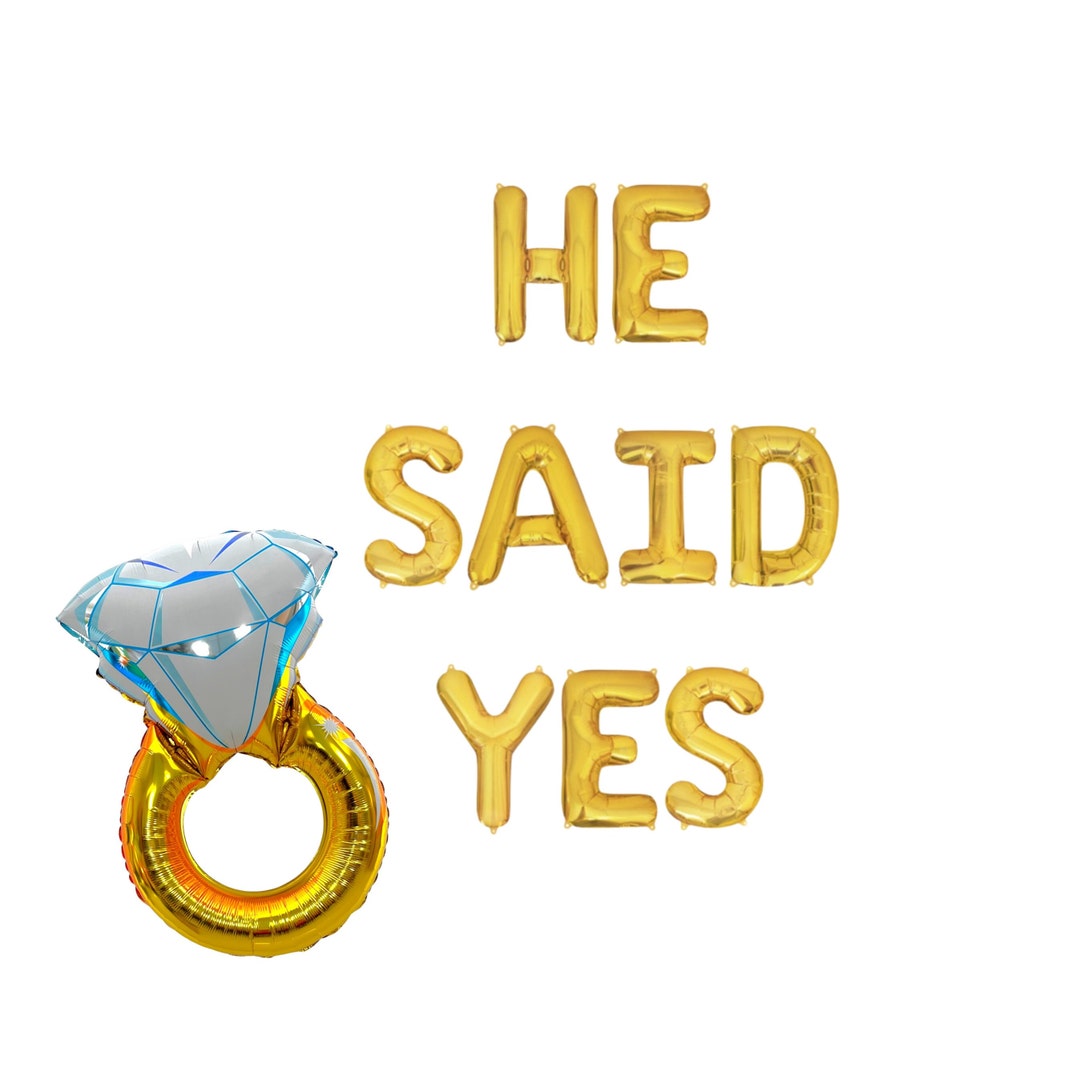 He Said Yes Letter Balloon Kit Bachelor Party Balloon Banner Balloon ...