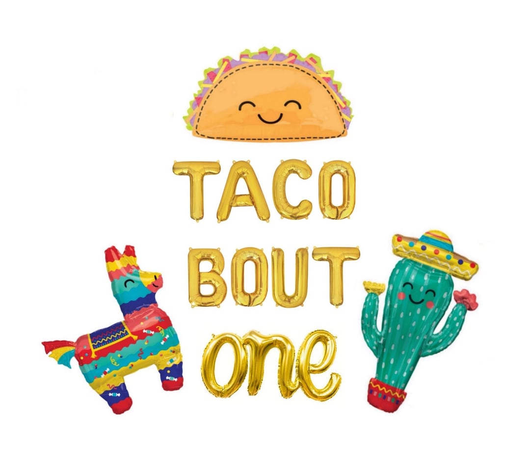 Taco Bout One Balloon Banner First Fiesta Birthday Party Decorations ...
