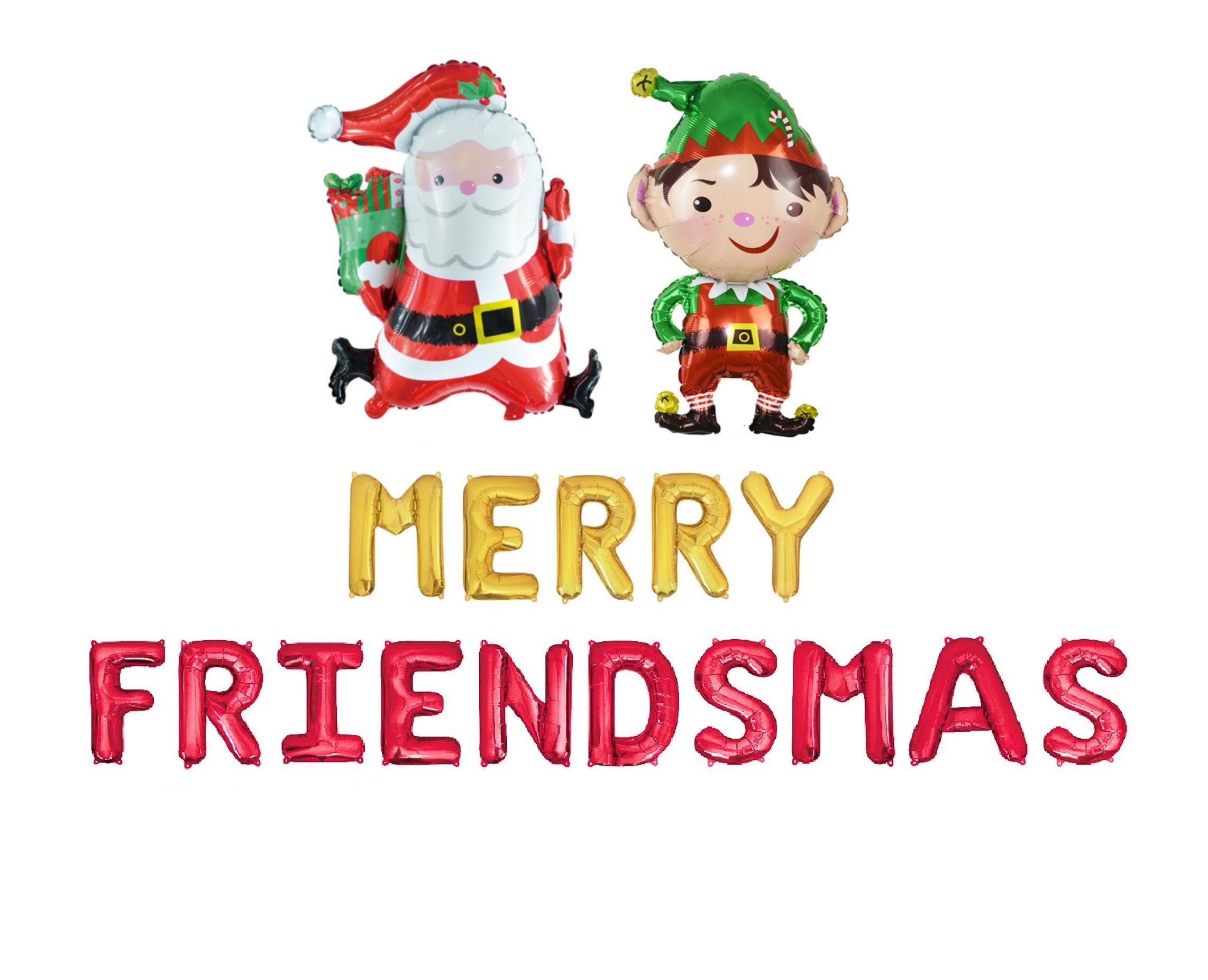 Merry Friendsmas Balloons Christmas Balloon Banner Christmas Balloons ...