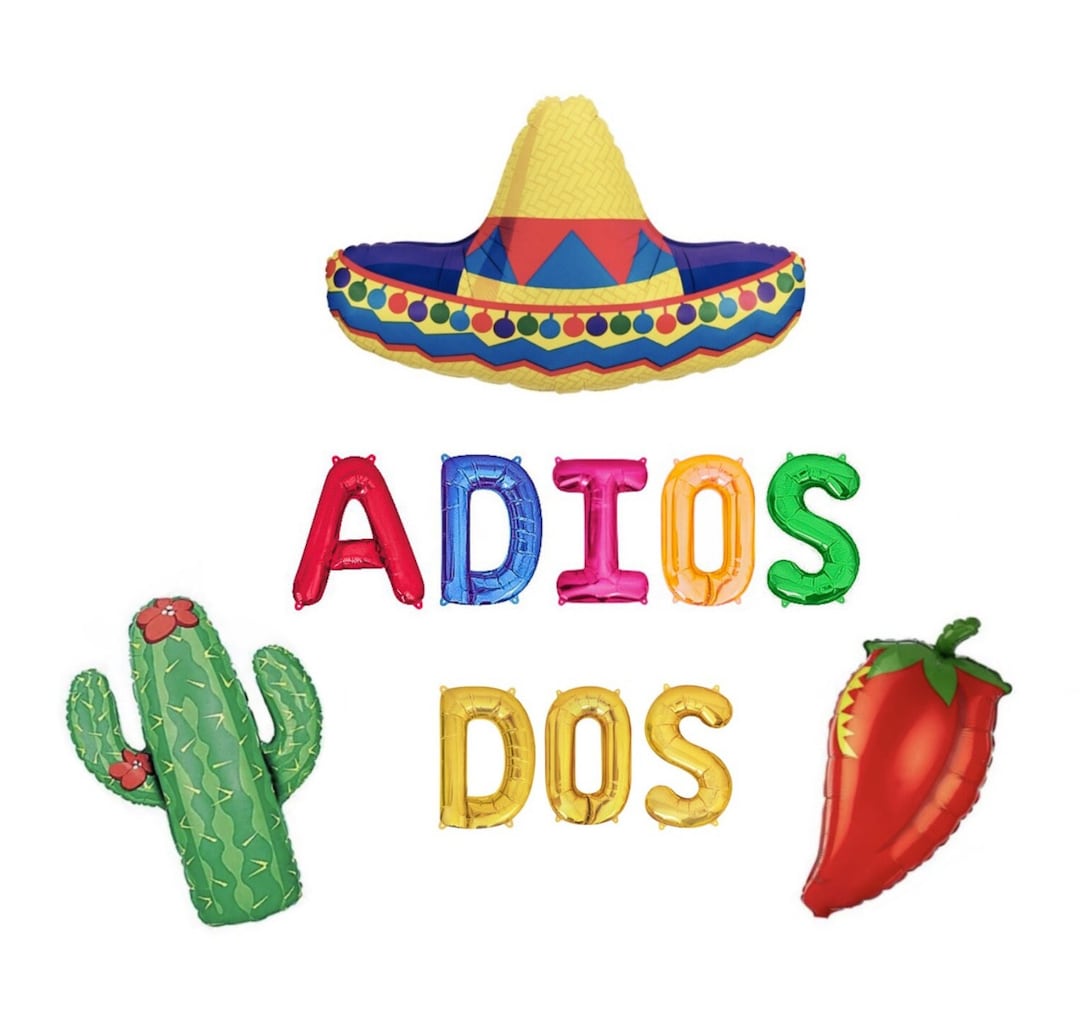 Adios Dos Balloon Banner 3rd Birthday Fiesta Third Birthday Party Kid ...
