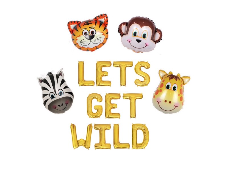 LETS GET WILD Balloon Banner Baby Shower Decorations Safari - Etsy