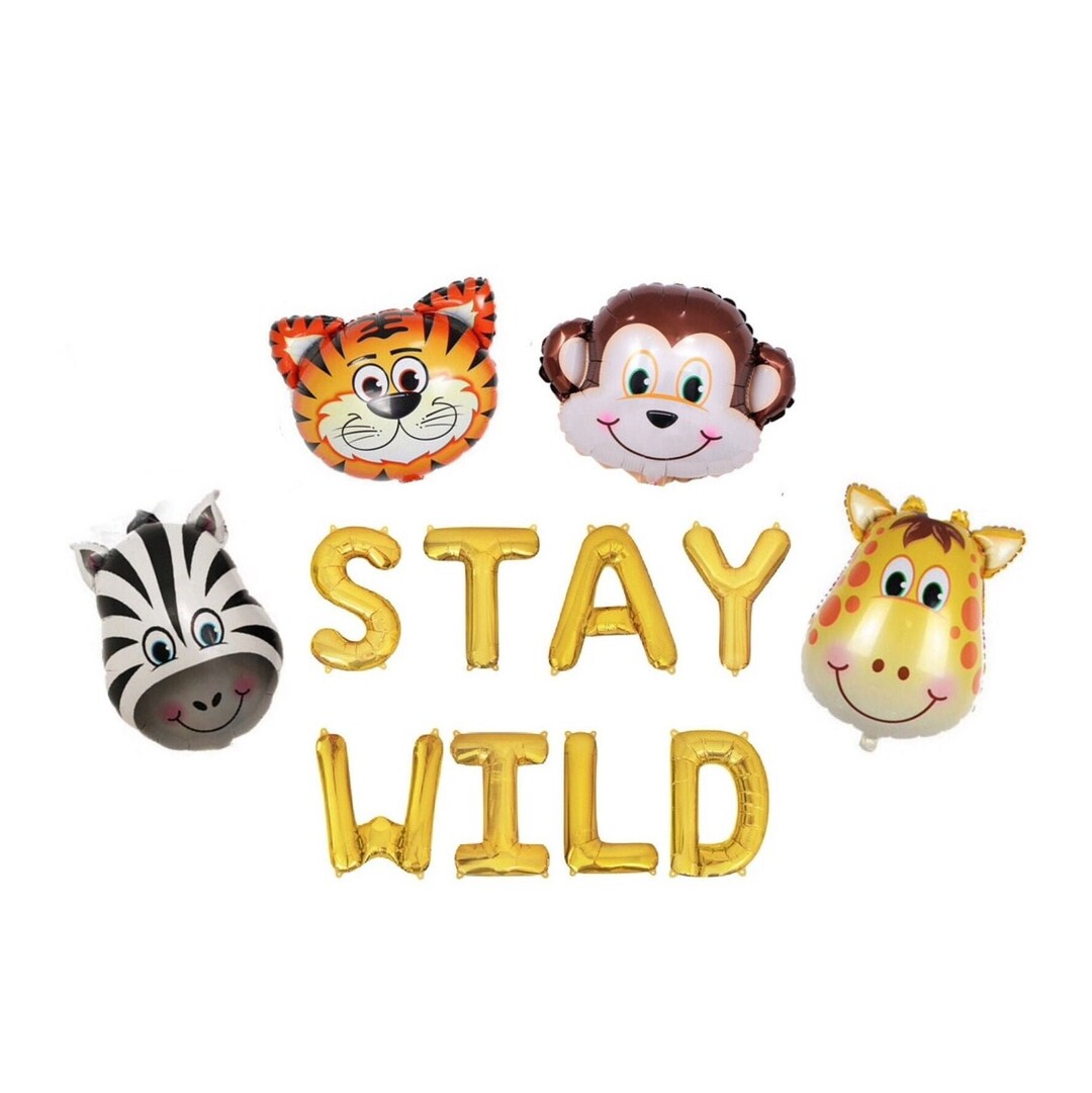 STAY WILD Balloons Safari Birthday Decorations Jungle Birthday Wild ...