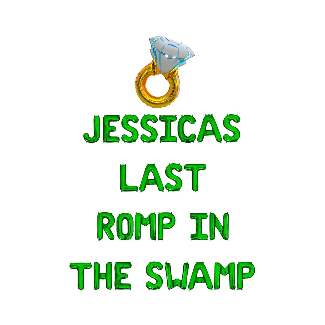 Last Romp in the Swamp Custom Name Letter Balloon Kit Bachelorette ...
