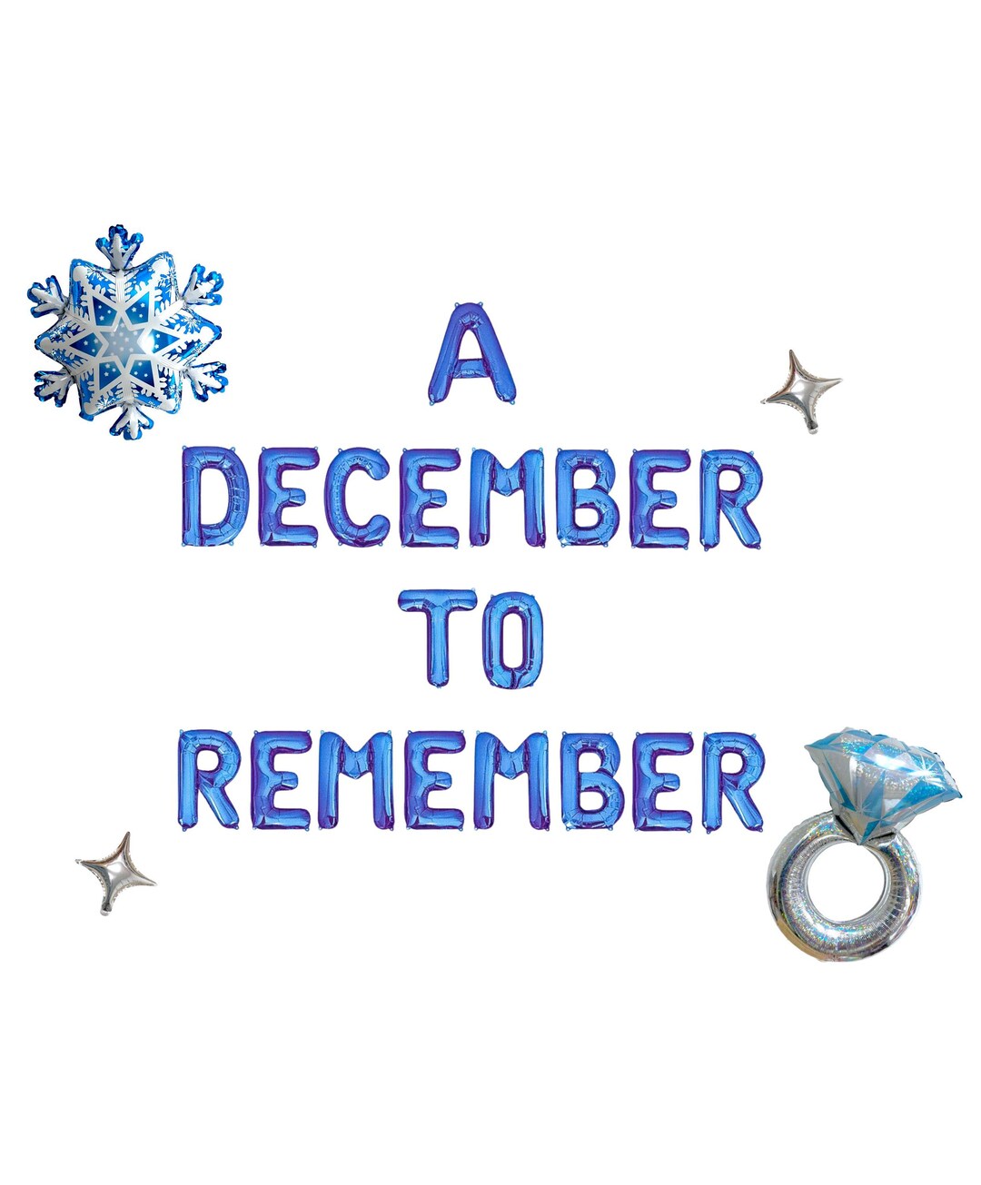 A December to Remember Letter Balloon Kit Christmas Engagement Party ...