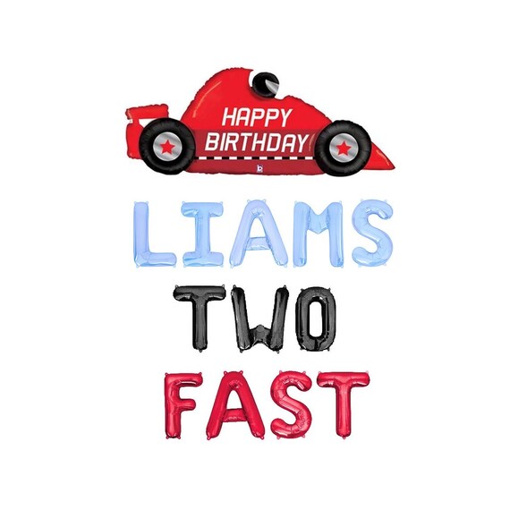 Two Fast Balloons Retro Race Car Birthday Party 2nd Birthday - Etsy