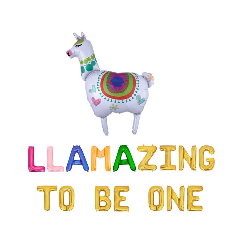 Llamazing to Be One Letter Balloon Kit 1st Birthday Party Balloon ...