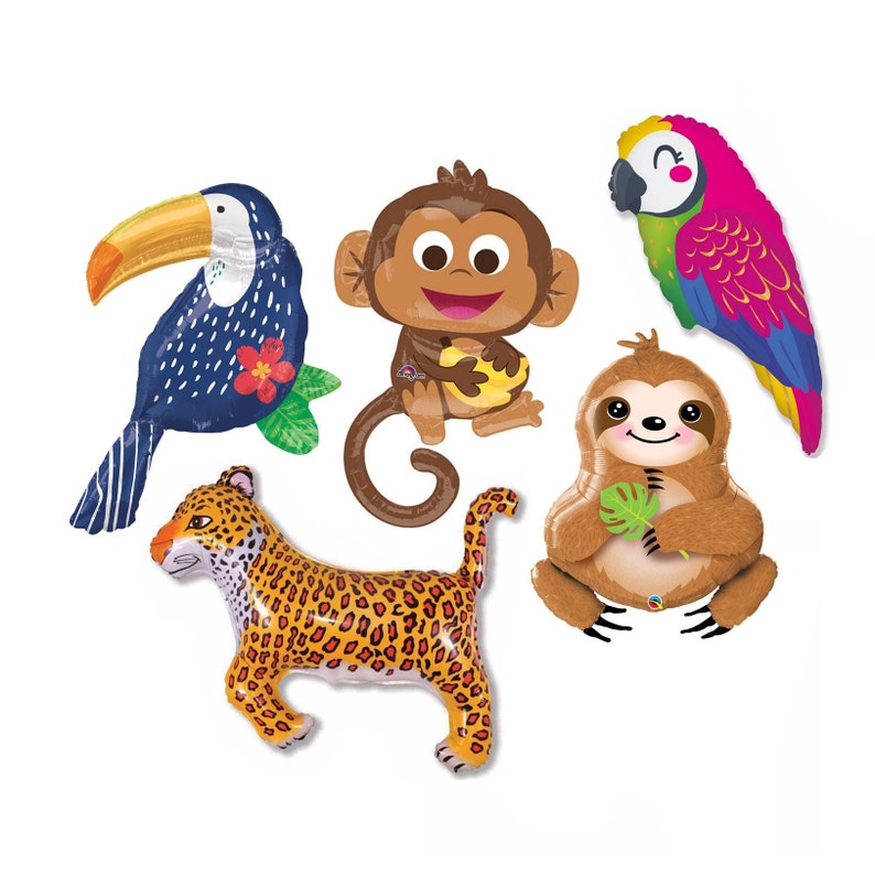 Rainforest Jungle Balloons Tropical Jungle Birthday Safari - Etsy
