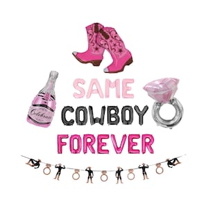 Same Cowboy Forever Balloon Banner Last Rodeo Bachelorette Party ...