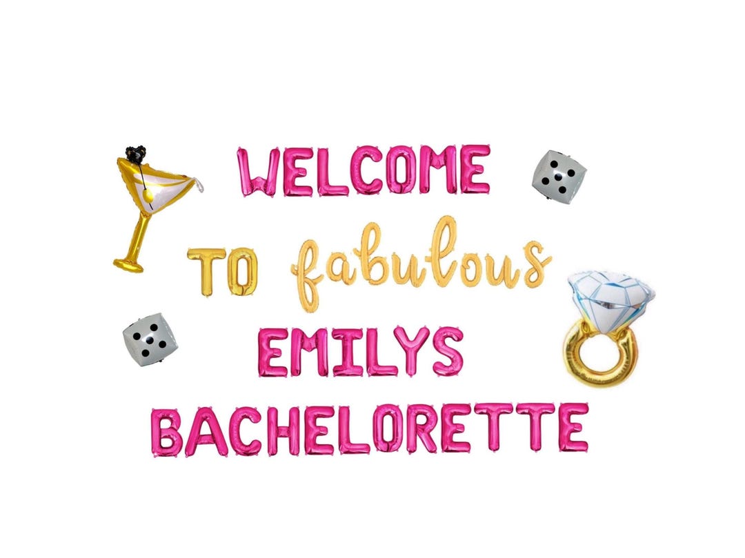 Welcome to Her Fabulous Bachelorette Custom Name Letter Balloon Kit Las ...