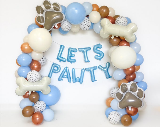 Lets Pawty Balloons Dog Birthday Party Puppy Birthday Party - Etsy