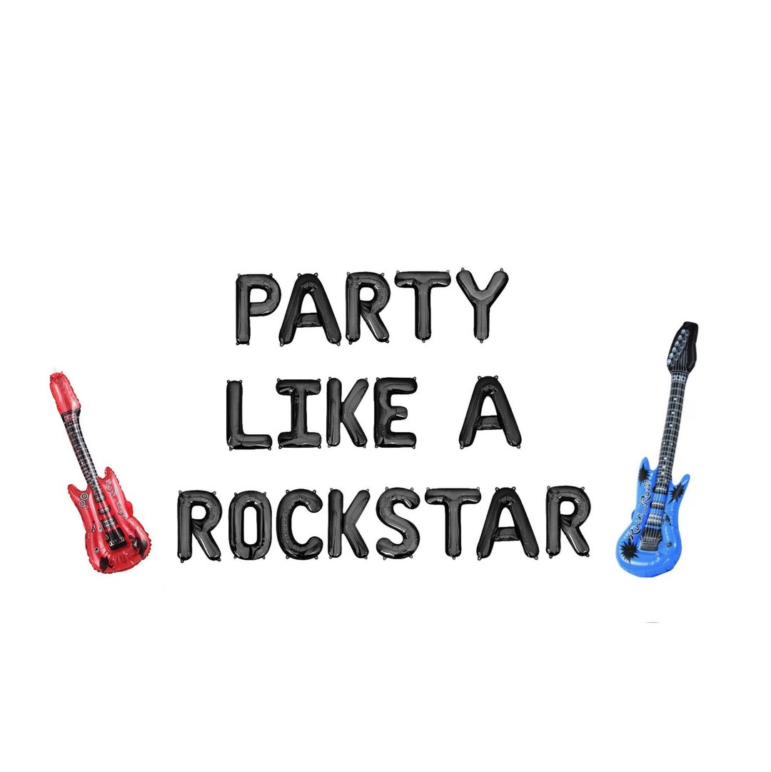 Party Like A Rockstar Letter Balloon Kit Birthday Party Balloon Banner ...