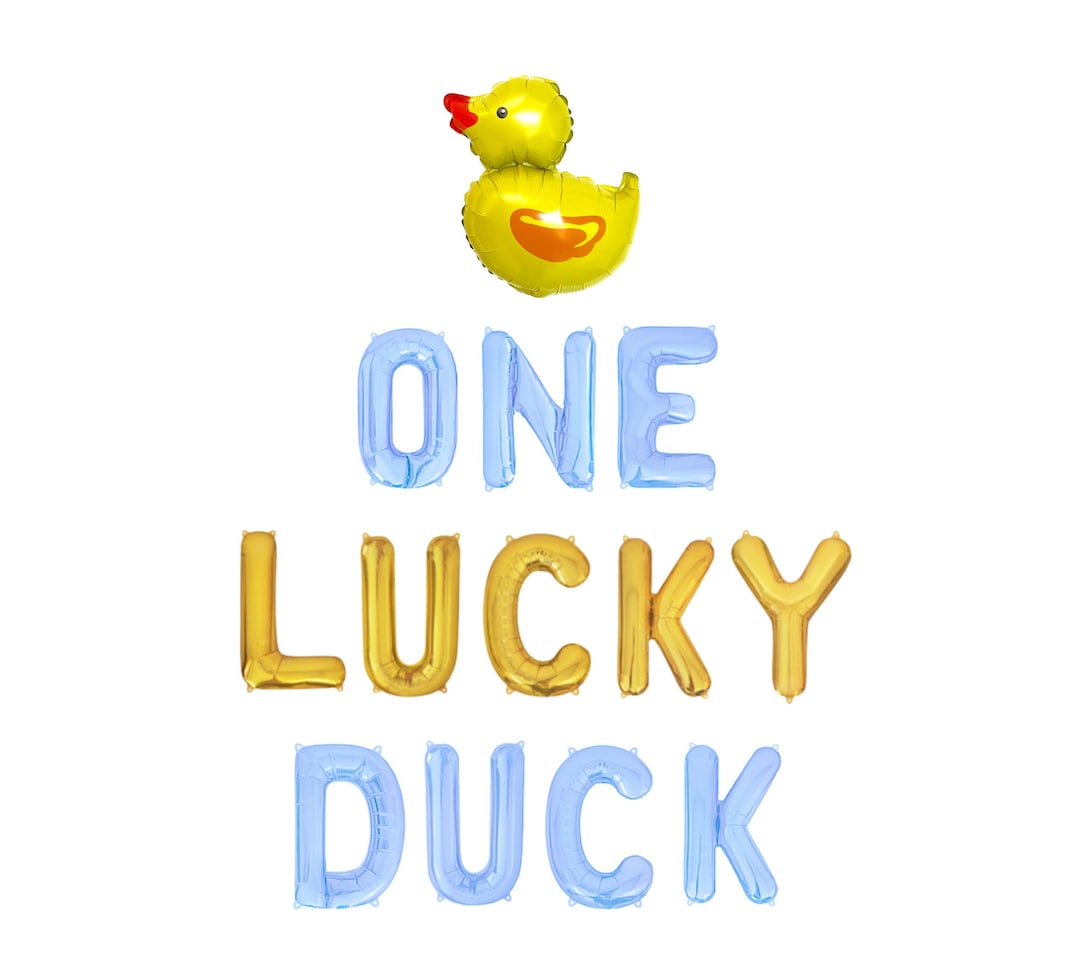 One Lucky Duck Letter Balloon Kit 1st Birthday Party Decorations Rubber ...