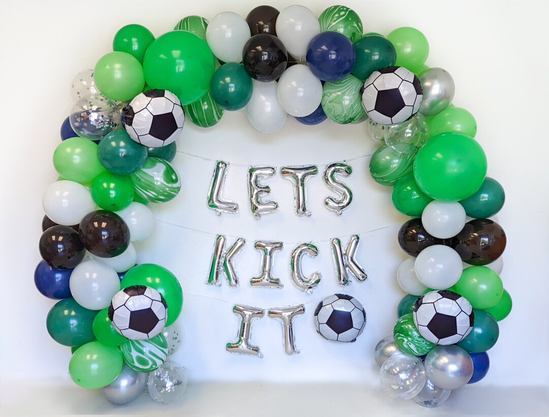 Soccer Balloon Garland Soccer League Birthday Lets Kick It Birthday ...