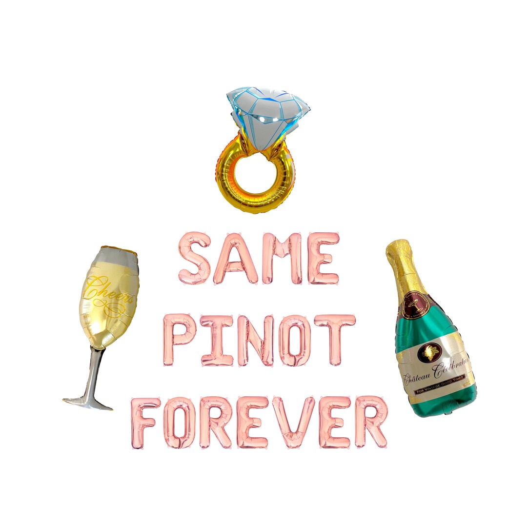 Same Pinot Forever Letter Balloon Kit Bridal Shower Balloon Banner ...