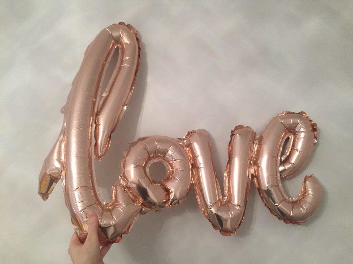 40 Rose Gold Script LOVE Balloon Engagement Party - Etsy
