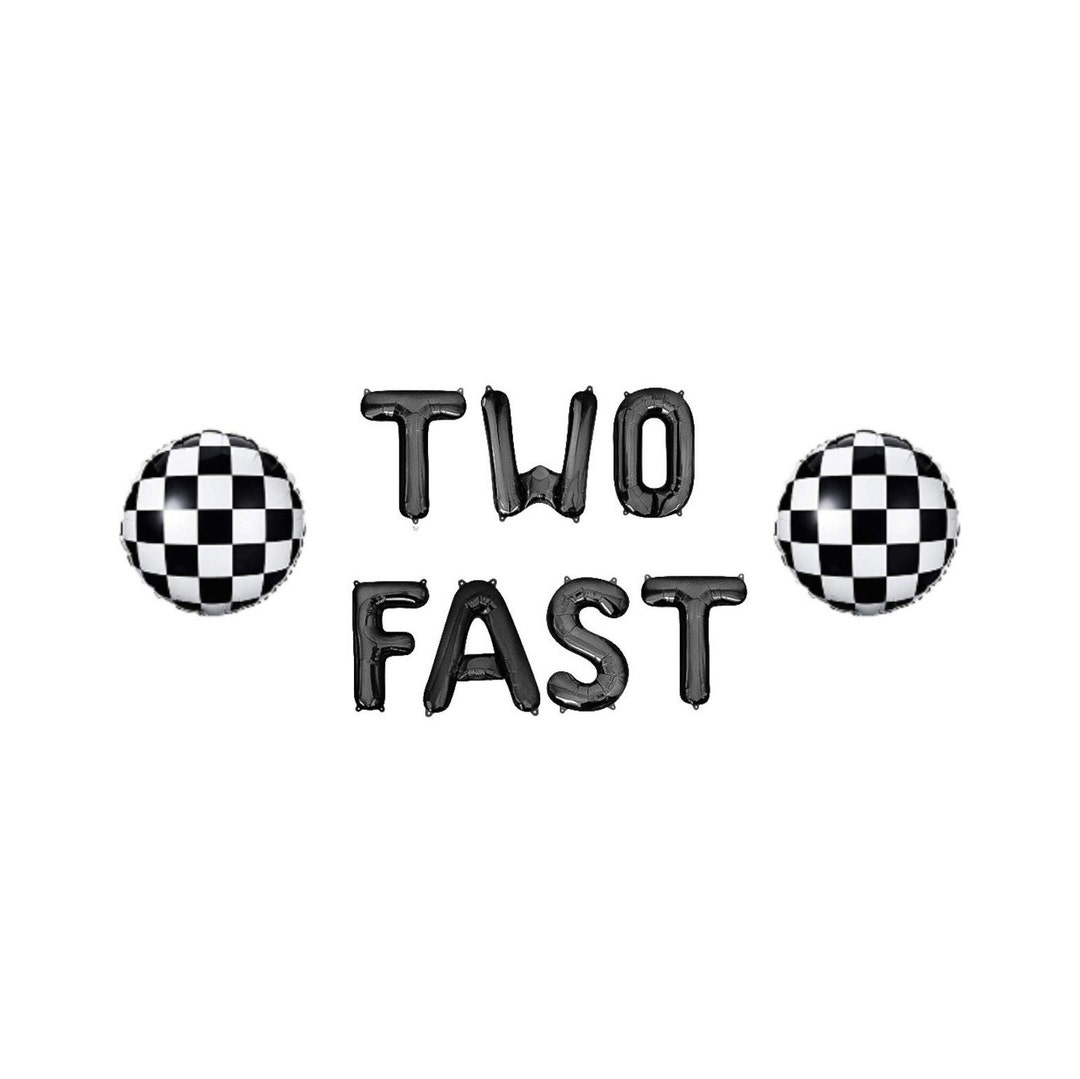 Two Fast Letter Balloon Kit 2nd Birthday Party Balloon Banner Second ...