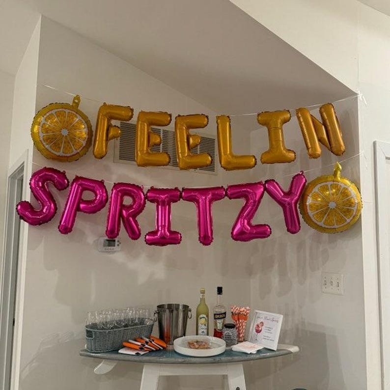 Feeling Spritzy Letter Balloon Kit Citrus Birthday Party Balloon Banner ...