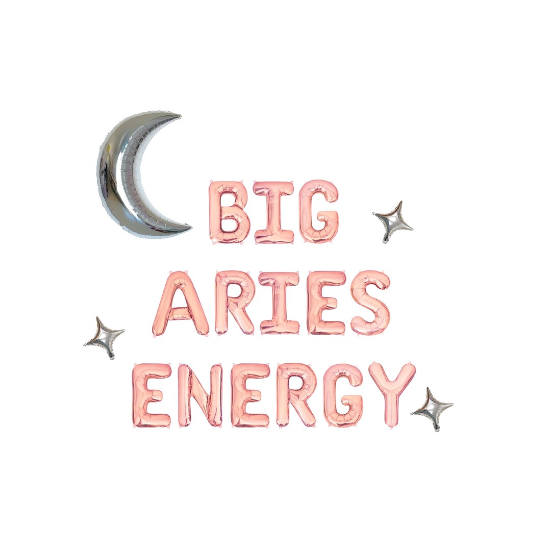 Big Aries Energy Letter Balloon Kit Aries Birthday Party Balloon Banner ...
