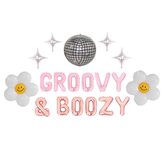 Groovy & Boozy Balloon Banner Dazed and Engaged Bachelorette - Etsy
