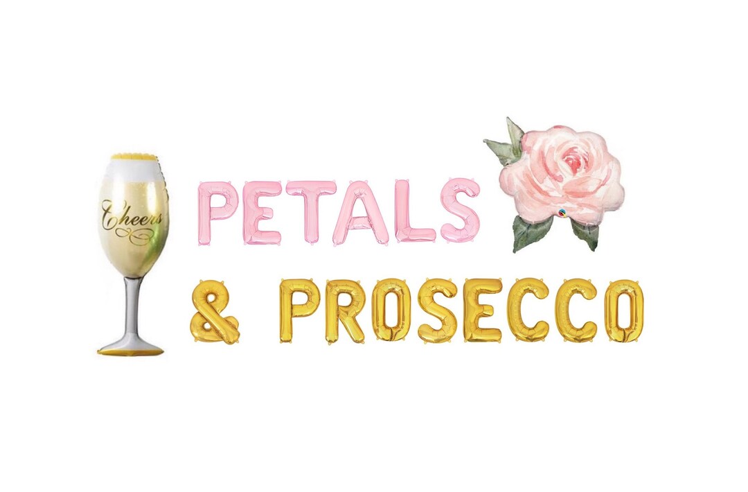 Petals & Prosecco Balloon Banner Bridal Shower Decorations Mimosa Bar ...