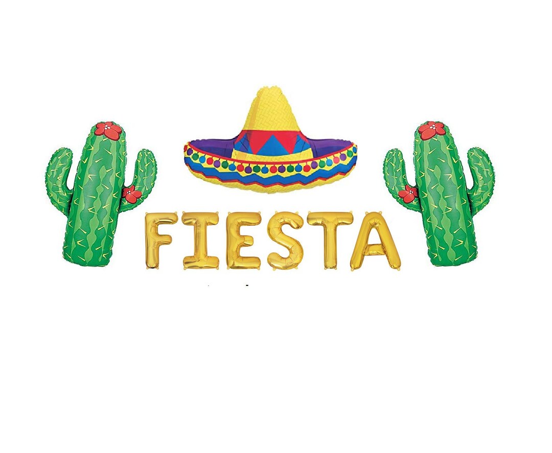Fiesta Balloons Letters Fiesta Decor Fiesta Birthday Gold - Etsy