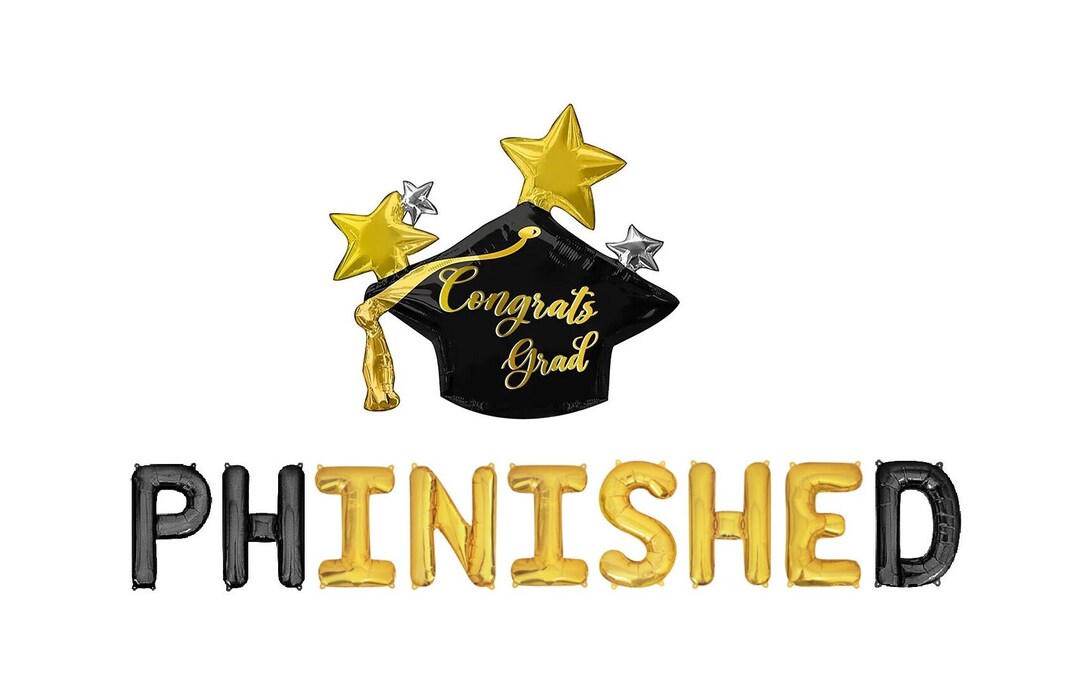 Phinished Phd Grad Balloon Banner Graduation Party Decorations - Etsy
