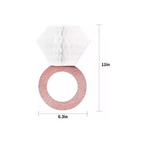 3D Honeycomb Rose Gold Engagement Ring Decor Engagement Props Wedding ...