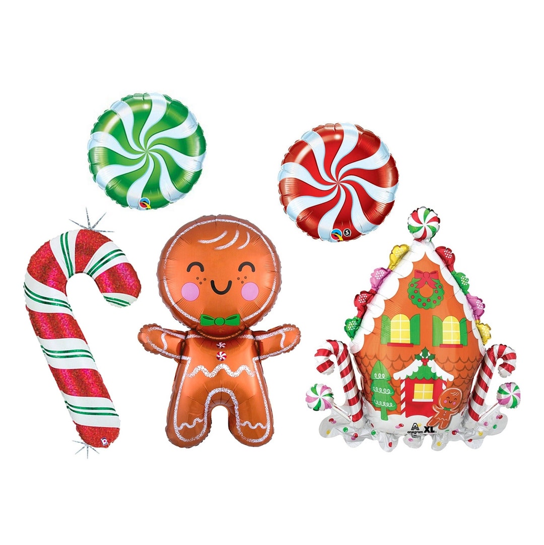 Gingerbread Man Balloon Gingerbread House Balloon Christmas Balloons ...