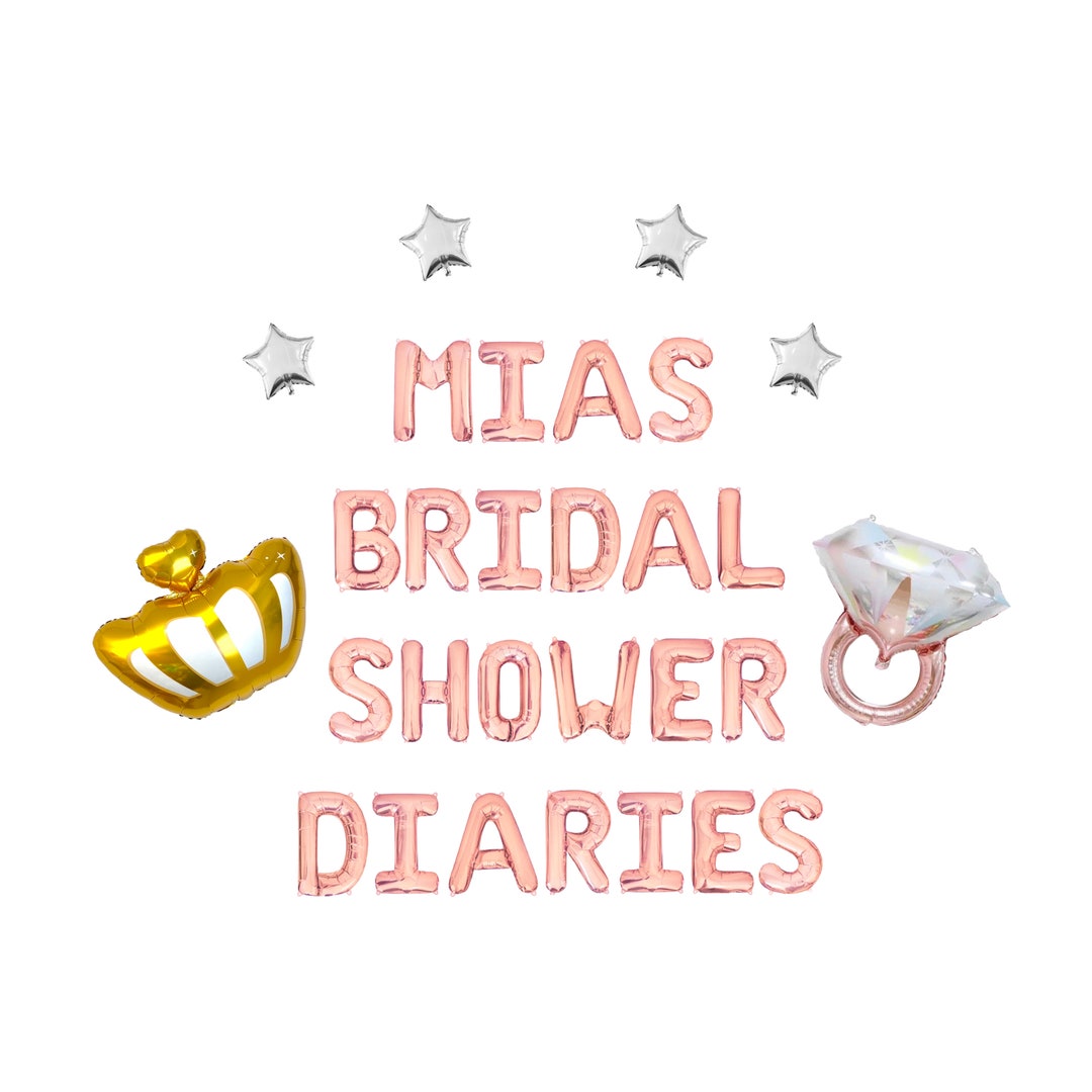 Custom Bridal Shower Diaries Letter Balloon Kit Bridal Shower Balloon ...