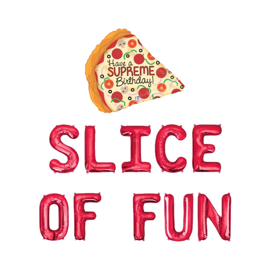 Slice of Fun Letter Balloon Kit Birthday Party Balloon Banner Birthday ...
