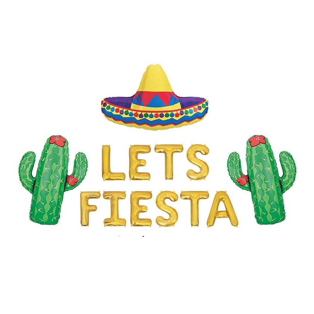 Lets Fiesta Balloon Letters Fiesta Decor Fiesta Birthday Balloons ...