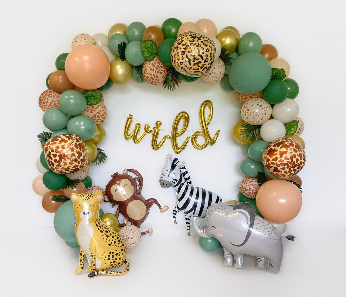 Jungle Balloon Arch Jungle Balloon Garland Kit Safari Baby Shower Wild ...