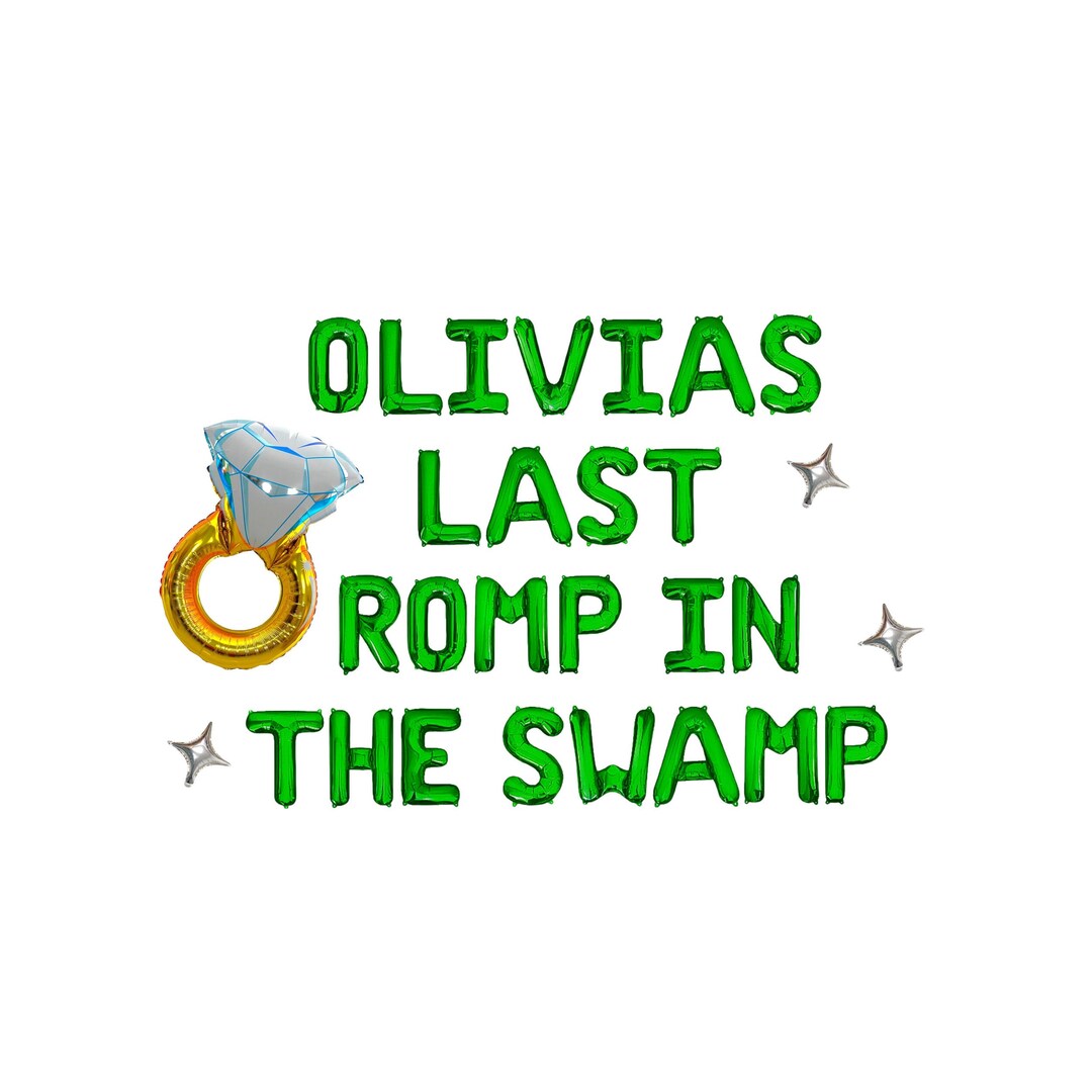 Last Romp in the Swamp Custom Name Letter Balloon Kit Bachelorette ...