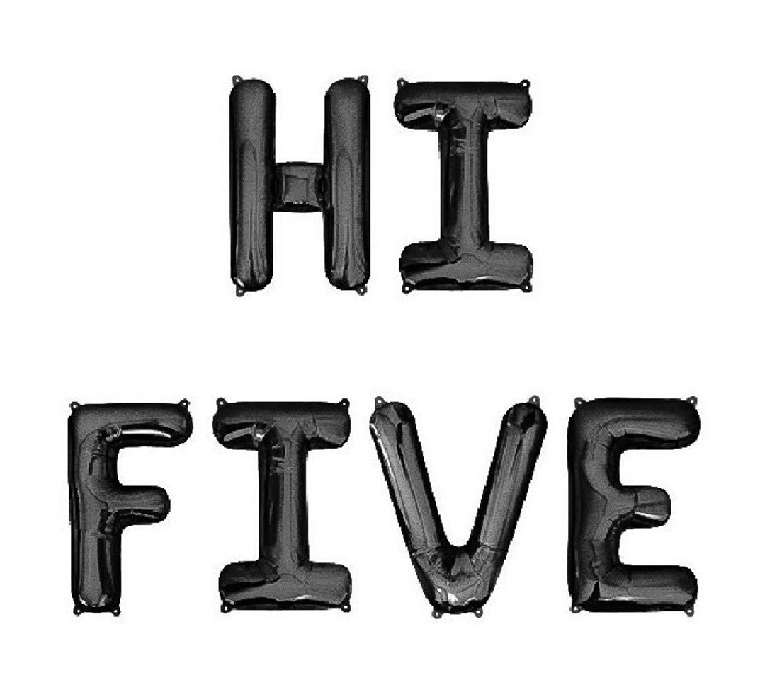 Hi Five Balloon Banner 5th Birthday Party Decorations Fifth Birthday ...