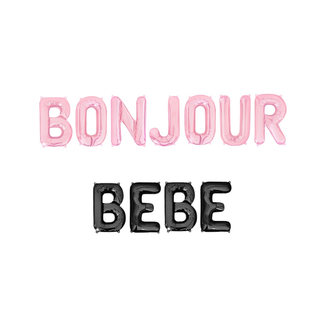 Bonjour Bebe Letter Balloon Kit Baby Shower Party Balloon Banner Gender ...