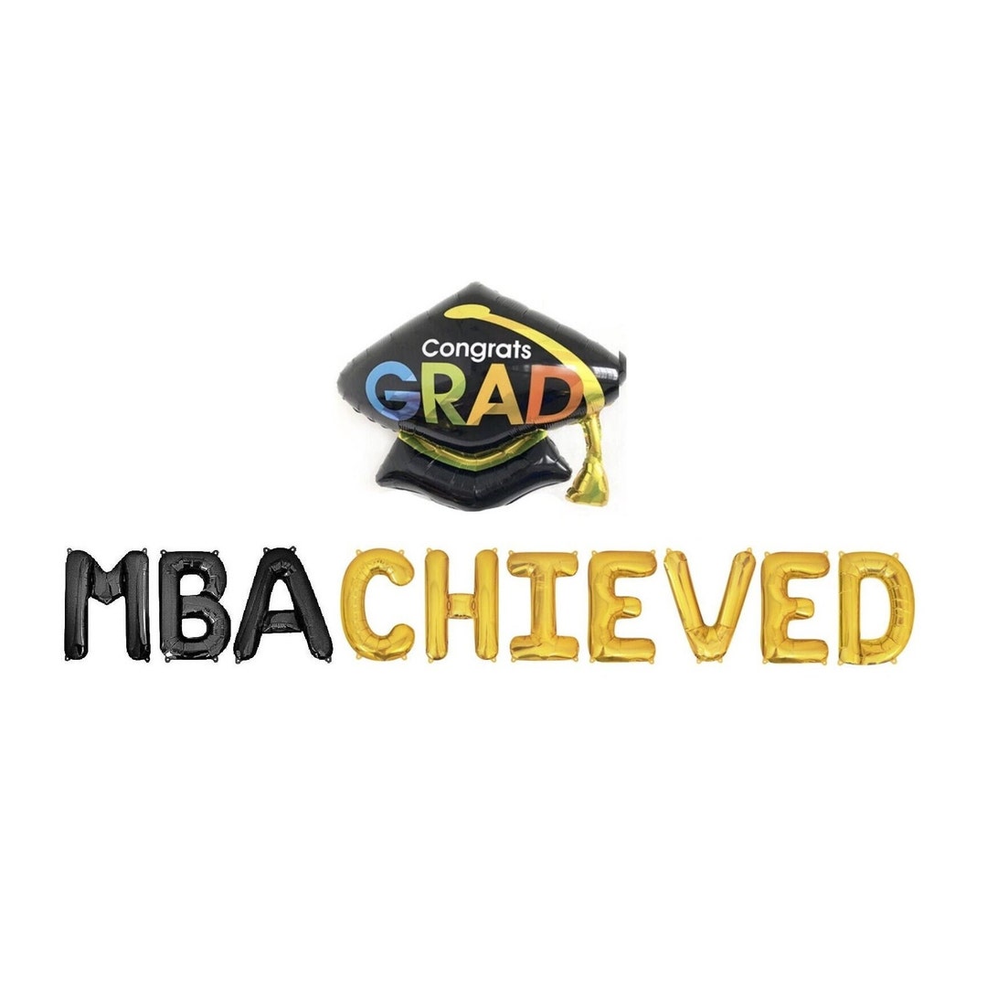 Mbachieved Graduation Cap Balloon Banner MBA Achieved Graduation Party ...