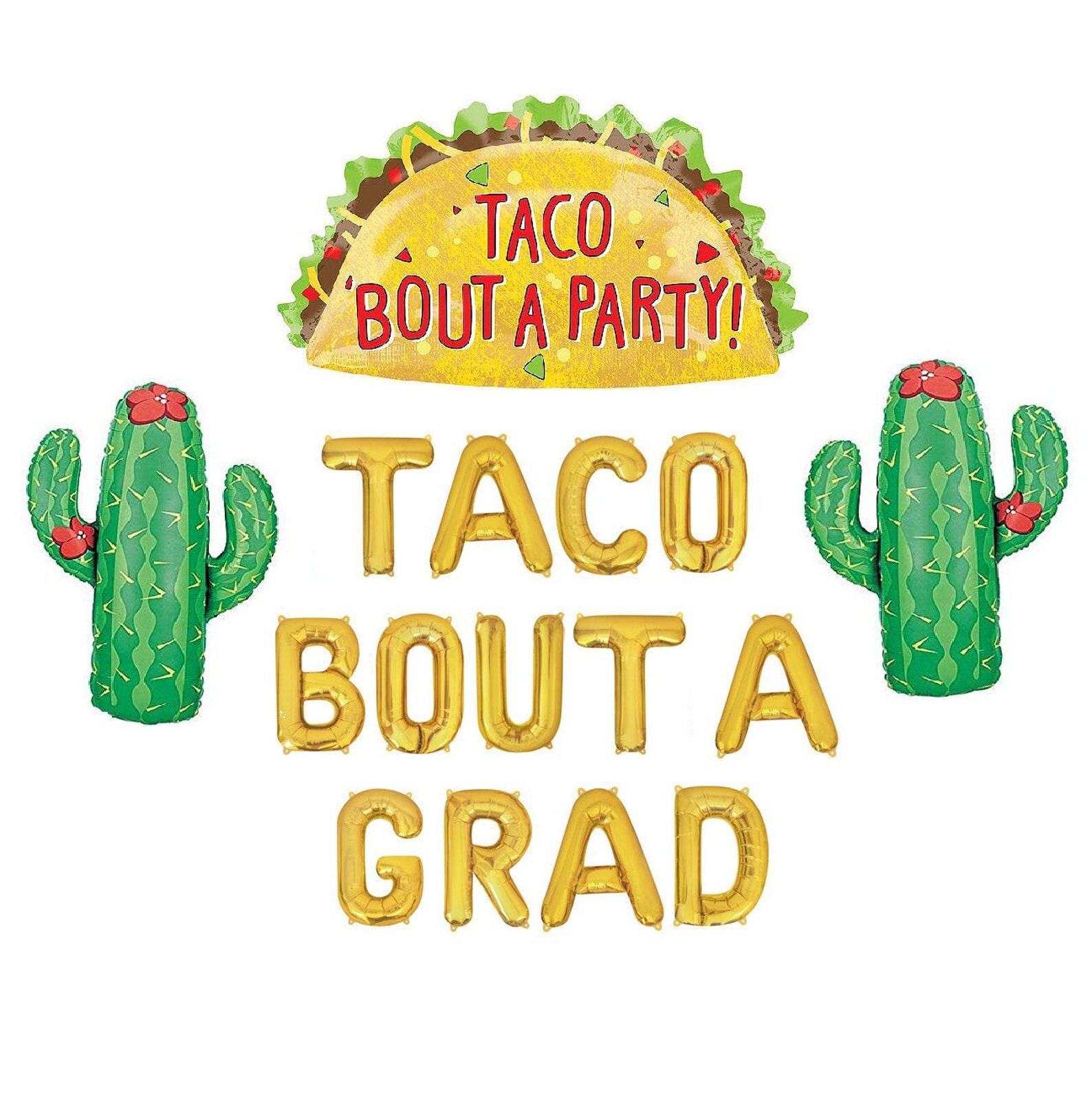 Taco Bout A Grad Balloons Fiesta Themed Graduation Party Decor Taco ...