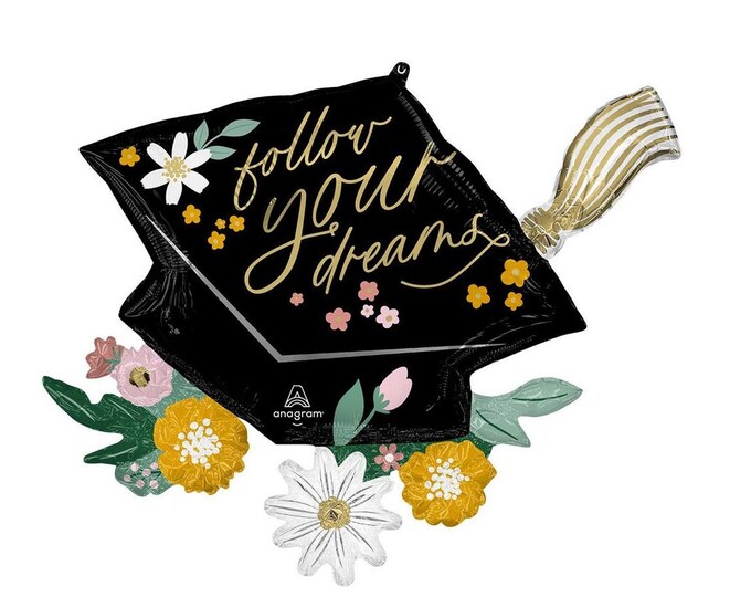 Follow Your Dreams Graduation Cap Balloon Grad Party Decorations ...